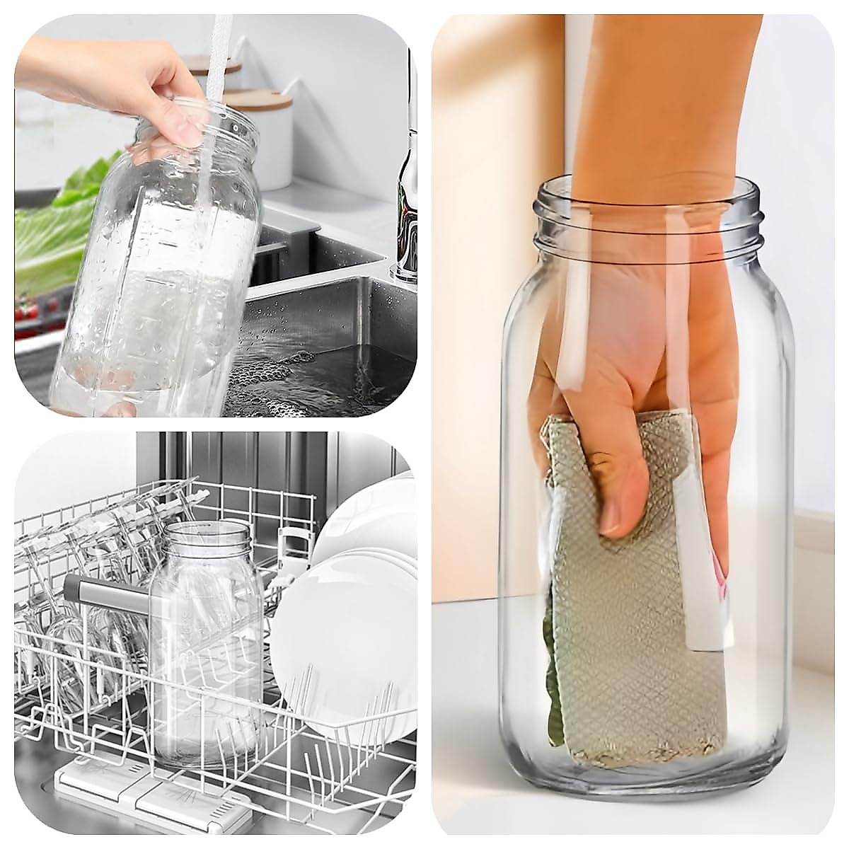 2 Pack 64 oz Pitcher With Lid, Glass Pitcher With Lid, Leak-Proof Airtight Mason Jar Pitcher, Sun Tea Jar, Glass Pitcher, Sun Tea Pitcher for Ice Tea, Cold Brew Coffee, Breast Milk, Juices