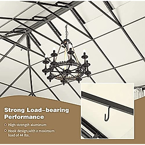 MELLCOM 12x20ft Hardtop Gazebo, Permanent Outdoor Patio Gazebo with Double Aluminum Composite Roof for Patio Lawn and Garden, Curtains and Netting Included