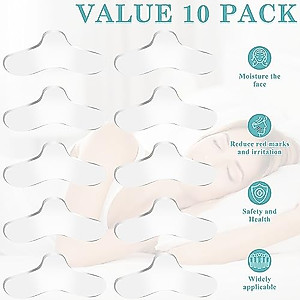10 Pack Universal Nose Pads for CP-AP Ma-sk - Nasal Gel Pads Avoiding Air Leaks,Red Mark Irritation and Soreness,Can Be Trimmed