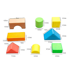 Lewo Large Wooden Blocks Construction Building Toys Set Stacking Bricks Board Games 32 Pieces