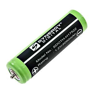 Synergy Digital Shaver Battery, Compatible with Braun Series 3 Shaver, (Ni-MH, 1.2V, 2000mAh) Ultra High Capacity, Replacement for Braun HR-AAUV Battery