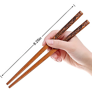 CAEKAIGTA Chopsticks Reusable, Wooden Dragon and Phoenix Chopsticks, Reusable Chopsticks Dishwasher Safe,Chopsticks Set Gift Box packaging（2 pairs）