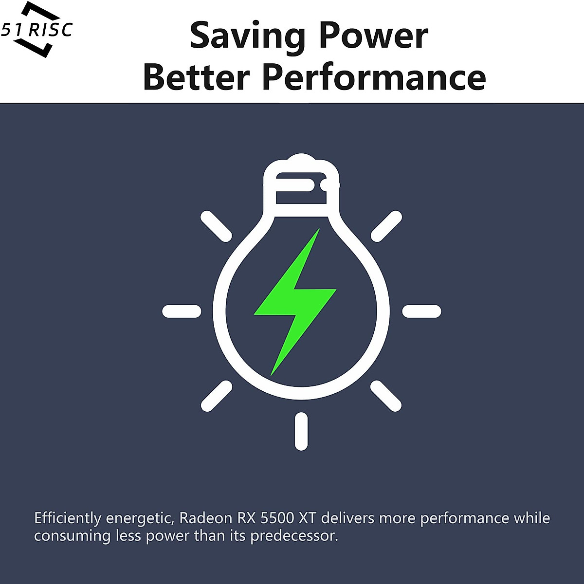 51RISC RX 5500 XT Graphics Card, 8GB GDDR6 128bit PCIe 4.0 HDMI DisplayPort Gaming Video Card for Desktop (Radeon RX 5500 XT)