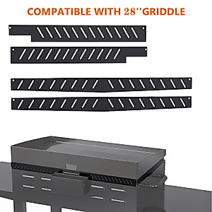 Upgraded Wind Guard for Blackstone 28 Inch Griddle, Magnetic Stainless Steel Wind Screens Protect Flame & Hold Heat, Compatible with Rear Grease Cup Hood and Side Shelf, Gas Saving, Grilling Gifts