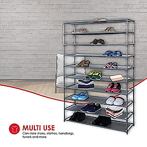 Home Basics Free-Standing Shoe Rack (10-Tier Wide) [Kitchen]