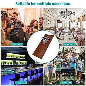 Beer Bottle Opener With Strong Magnet, Used on Refrigerator or Metal Surface, Convenient for One-handed Operation, Open Bottles, Collect Bottle Caps, Brown, 7.87*3.14*0.15