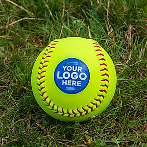 Personalized Yellow Softball Printed Gift, Custom Practice Softball Best Gift - Official Size- Use Your Photo or Logo Softball Birthday Gift Holiday Present for The Best Dad or Family