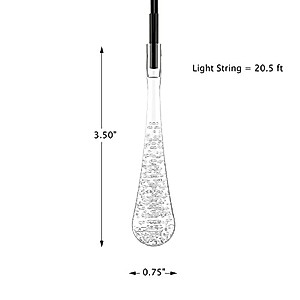 Pure Garden String Lights – Set of 2 30 Bulb Solar Power Outdoor LED Décor Tear Drop Lighting with 8 Modes and Rechargeable Battery (Cool White)