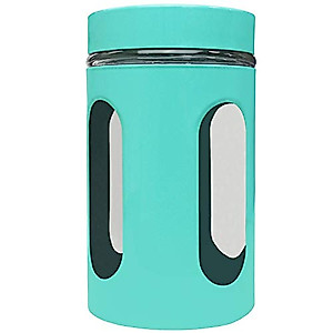 Blue Donuts 32 Oz Glass Jars with Airtight Lids - Glass Kitchen Canisters, Glass Containers for Food Storage with Lids, Airtight Food Storage Containers for Pantry, 946 ML Clear Jars, Turquoise