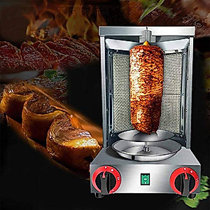 Zz Pro Shawarma Doner Kebab Machine Gyro Grill with 2 Burner Vertical Broiler for Commercial home Kitchen