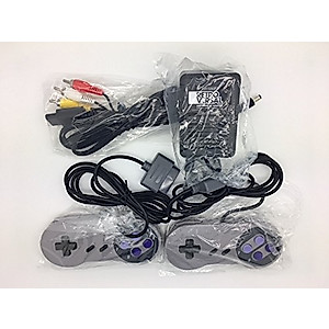 Super Nintendo SNES Controllers, AV Cable and Power Adapter Bundle for the Original Super Nintendo SNES Console System TBGS