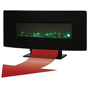 Muskoka Curved Front 36" Wall Mount Fireplace-Black Glass