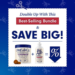 PetLab Co - Dog Ear Yeast Bundle: Soft Chew Dog Probiotics for Gut Health, Yeast Production, Itchy Ears, Itchy Skin, Seasonal Allergies & Clear Ears Therapy Ear Cleaner for Dogs