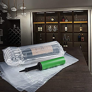 LIVEBAY 50 Packs Wine Bottle Protector, Inflatable Bags for Wine, Glass bottle protection, Inflatable Air Column Cushion Bags with Pump for Safe Transportation of Glass Bottles in Airplane Cushioning