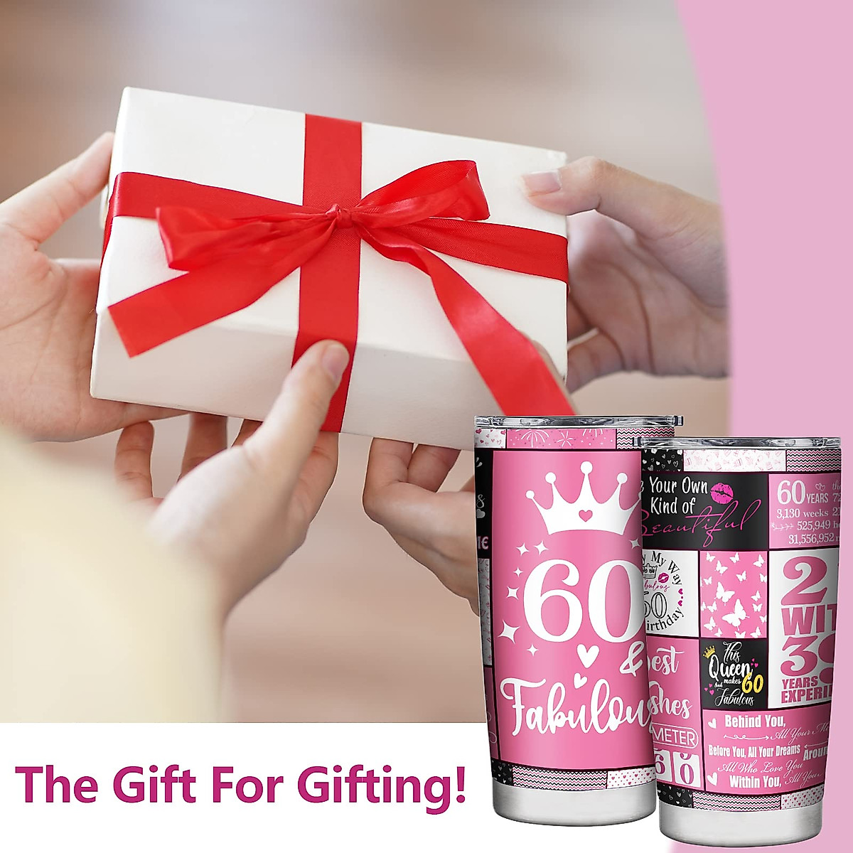 LJWJWLJW 60th Birthday Gifts for Women Tumbler 60 Year Old Gifts for Her Happy 60th Birthday Decorations Women 1963 Birthday Gifts Stainless Cup 20 Oz…