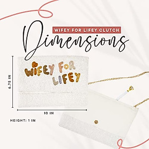 WIFEY FOR LIFEY Clutch Purse, Wifey Clutch Bag, Bride Clutch, Hand Beaded Purse, Gifts for Engagement, Bridal Shower, Bachelorette, Wedding Party