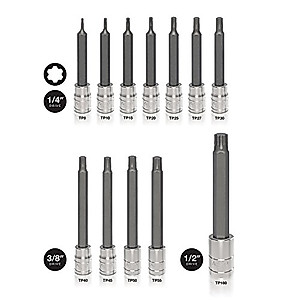 NEIKO 10287A Extra Long Socket Bits and Deep Socket Set | 60 Piece | S2 Tamperproof Torx Plus Bits and Cr-V Steel E-Torx Sockets