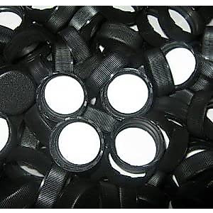 12PK Black Tamper EVIDENT Screw CAPS 28/400 Plastic TE Screw Top Caps for PET Bottles Flasks Boston Round and Wine Bottles to fit Most 28mm CT (Continuous Thread)