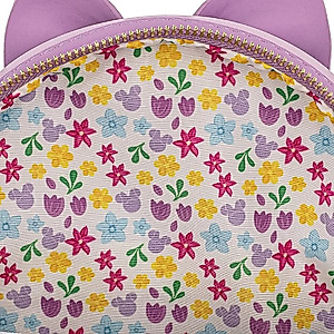 Loungefly Disney Minnie Mouse Holding Flowers Womens Double Strap Shoulder Bag Purse