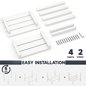 KINGYES Double Side Table, Adirondack End Table- White