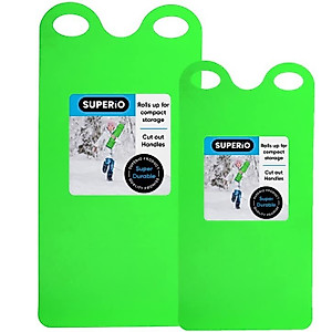 Superio Snow Slider Mat, Flexible Snow Sled Flying Carpet, Roll up Sleds for Kids and Adults 36" and 54" Lightweight Plastic Snowboard Sled (Green)