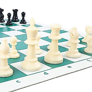 TREETDOBV Tournament Travel Chess Sets Roll Up, Chess Set Toy Barrel Portable Chess Board Game Sets Puzzle Portable Travel Interactive Toys for Beginner Kids Adults,Green