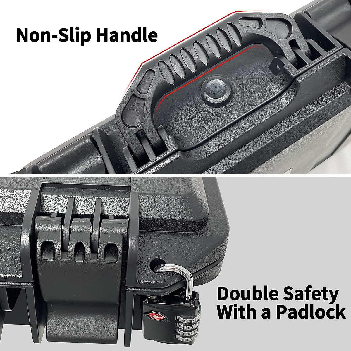 Sutekus Hard Gun Case Pistol Case Durable Handgun Case Lockable Pistol Carrying Cases Gun Accessories (Large)