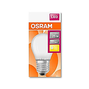 OSRAM LED lamp/Base: E27 / Warm White / 2700 K / 2.50 W/Replacement for 25 W Incandescent Bulb/Frosted/LED Retrofit Classic P [Energy Efficiency Class A++] / Pack of 10