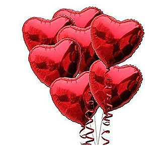Ximkee 18 Inch Red Heart Foil Helium Balloons(10 PK) Valentines Day Wedding Engagement Decorations