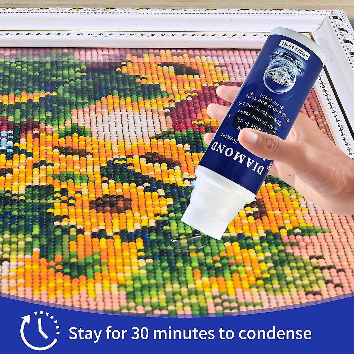 Faburo 2-Pack Diamond Painting Protectant Sealer Brightener(120ml*2), 8OZ Diamond Painting Accessories Glue for Diamond Painting and Puzzles, Diamond Art Sealer Permanent Hold & Shine Effect