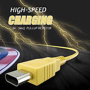 HEATFUN Yellow USB C Charger Cable for Switch, MacBook, Pixel C, LG Nexus 5X G5, Nexus 6P/P9 Plus, One Plus 2, Sony XZ and More - Fast Charging (4.92ft)