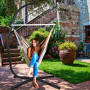 BPS Hammock Steel Stand Only C-Stand for Hanging Hammock Chairs - 300 Pound Capacity