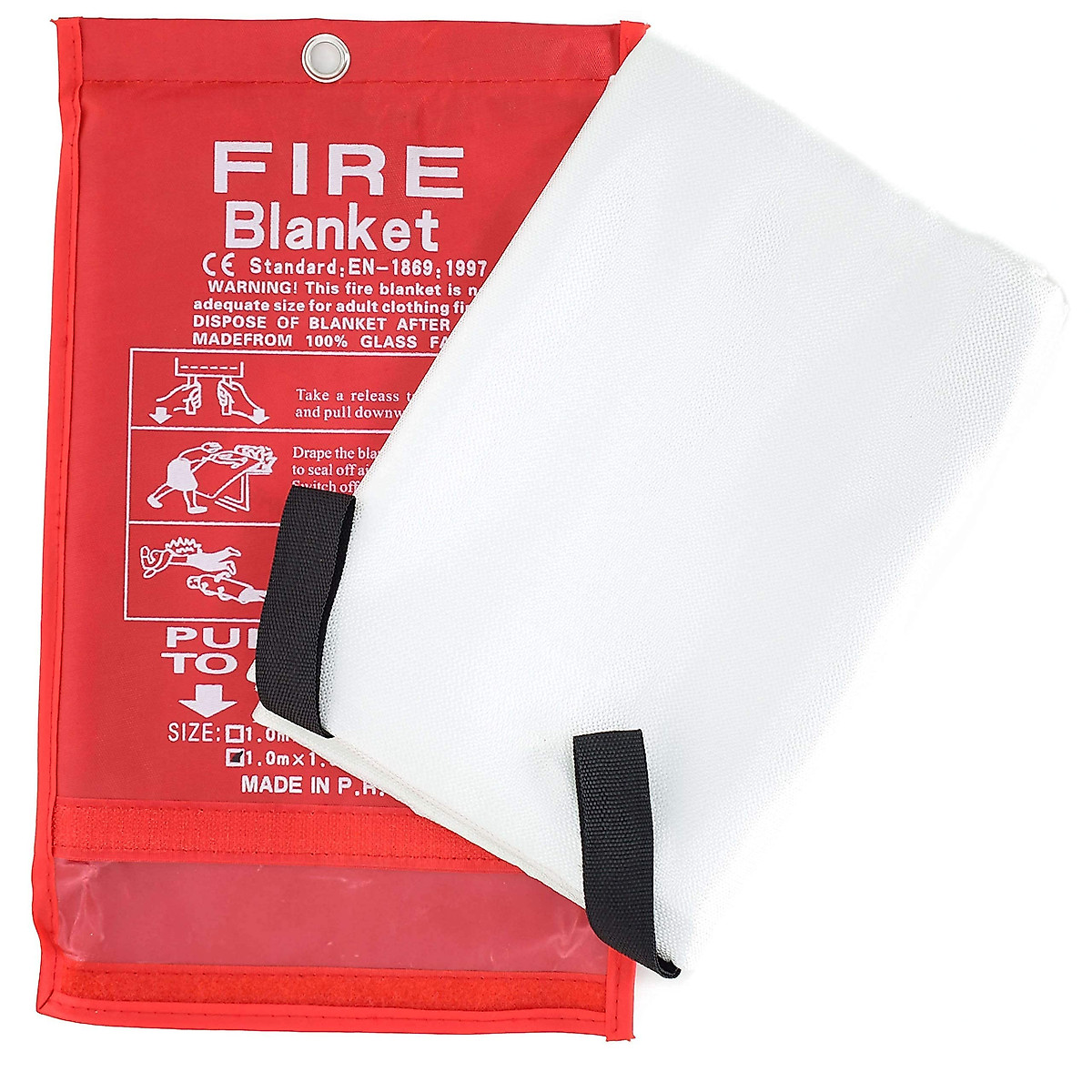 Parcil Distribution Wildfire Safety Kit - PD-101 Full Face Smoke Respirator & Fire Extinguisher Blanket Set - Home & Emergency Use - 2 P-A-3 Activated Carbon Filters