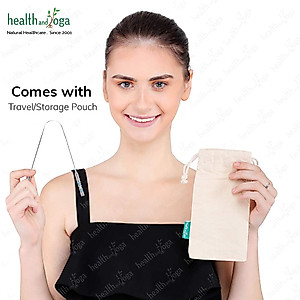 HealthAndYoga™ SteloSwipe His and Hers Premium Tongue Cleaners for Partner and You (2 pcs) - Quality Steel Tongue Scrapers with Color Identifying Hygienic Steel Grips