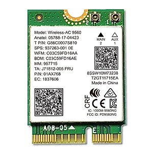 NETELY Wireless-AC 9560NGW NGFF M2 CNVI Interface CRF WiFi Adapter, Wireless-AC 2030Mbps (2.4GHz 300Mbps & 5GHz 160MHz 1730Mbps), Bluetooth 5.0, Intel Wireless-AC 9560NGW (Wireless-AC 9560NGW)
