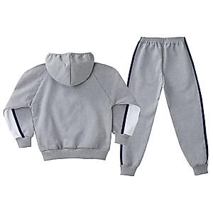 ROROANCO Premium Quality Korean Clothes Toddler Boys Girls Sweatsuit Tracksuit Activewear Set 3T-9Years (US, Age, 7 Years, 8 Years, Grey)