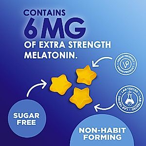 Melatonin Sleep Gummies Sugar Free - 6 mg Natural Melatonin Sleep Gummies for Adults, Extra Strength Sleep Gummy Supplements, Occasional Sleeping Support Supplement, Gomitas para Dormir - 120 Gummies