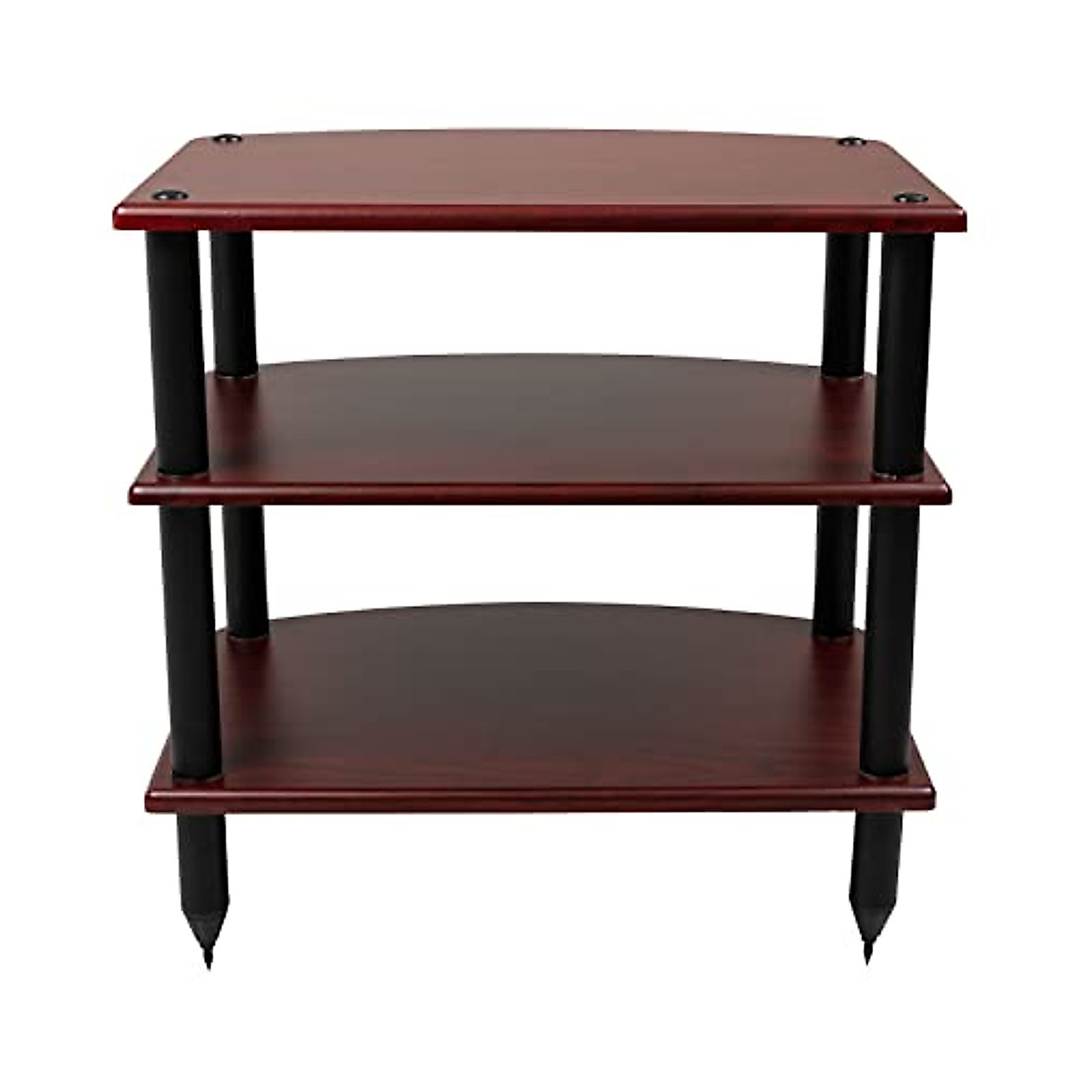 Pangea Audio Vulcan Three Shelf Audio Stereo Rack, Media Stand, and Components Cabinet 3 Shelf Rosenut Red