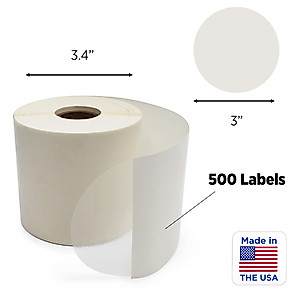 ChromaLabel 3 Inch Clear Round Wafer Seals, 500 per Roll