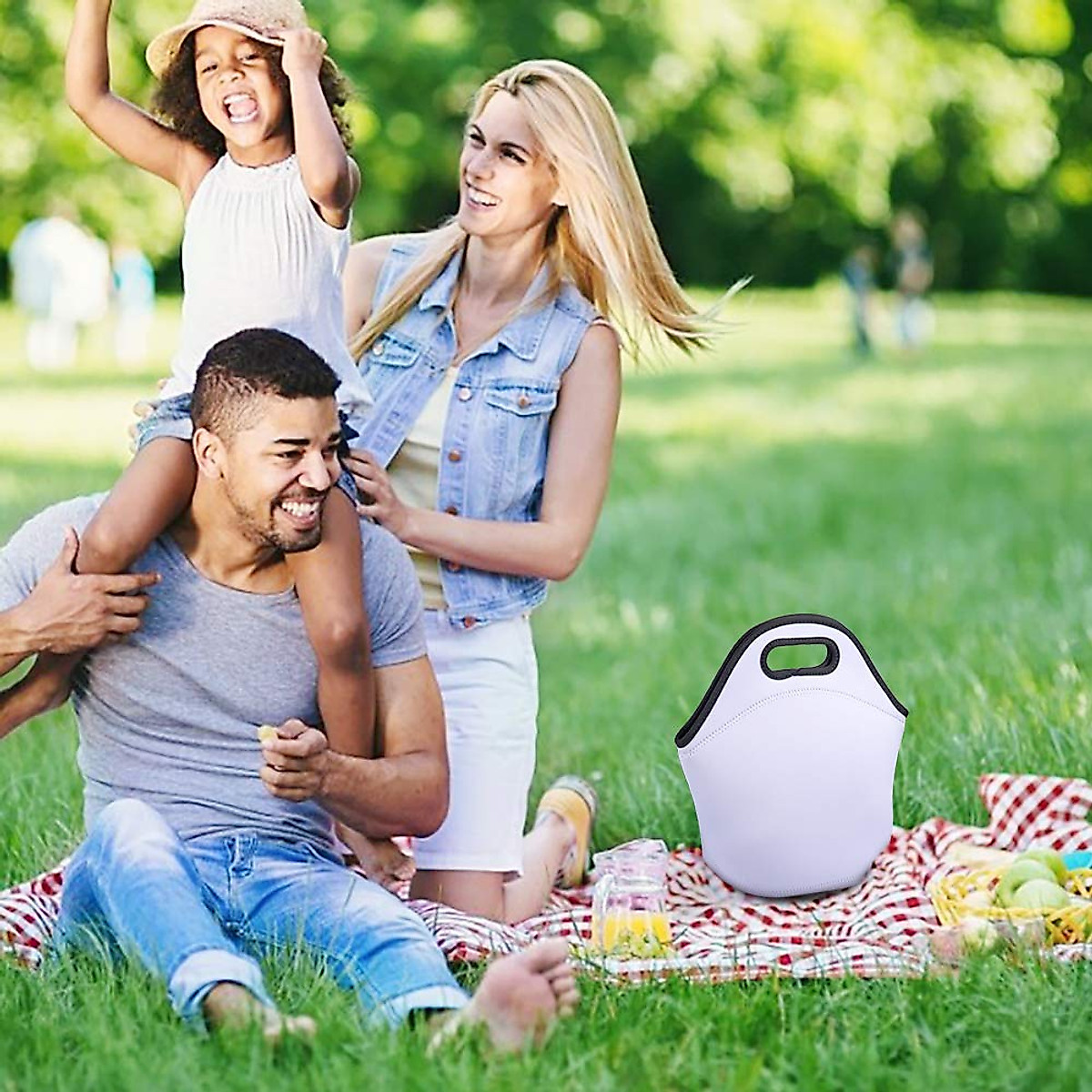 HooAMI Sublimation Blank Lunch Bag Reusable Insulated Thermal Lunch Box Carry Case Handbags Tote with Zipper for Adults Nurse Teacher Work Outdoor Travel Picnic