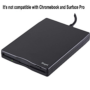 Mougerk USB Floppy Drive, 3.5" USB External Floppy Diskette Drive 1.44 MB FDD Portable USB Drive Plug and Play for Laptops Desktops and Notebooks (Black)