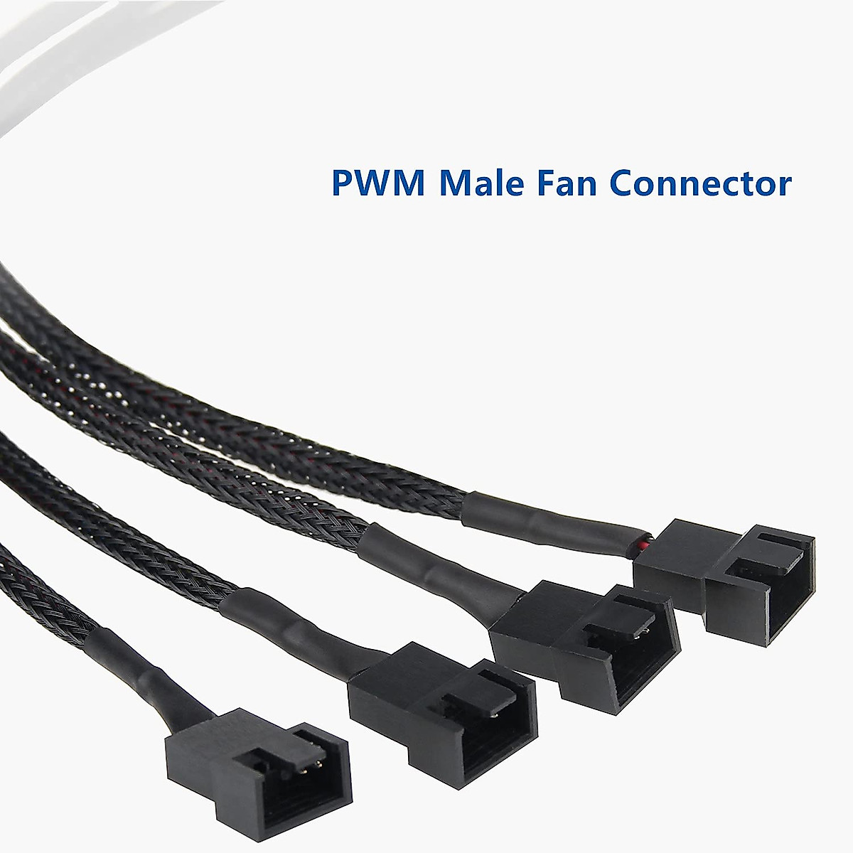 Molex to 3Pin/4Pin Fan Adapter, 12V PC Fan Adapter 4Pin Molex to 4 PWM Splitter Sleeved Braided Cable UIInosoo for 3 Pin or 4 Pin Computer PC Case Fan Power Supply 11 inch