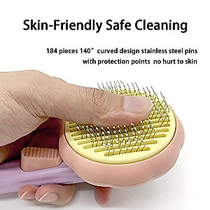 ZALER Cat Brush Self Cleaning Slicker Brushes, Pet Pumpkin Brush for Shedding and Grooming, Dog Brush for Short and Long Haired Dogs, Gently Remove Loose Undercoat, Mats Tangled Hair (Purple, 1piece)