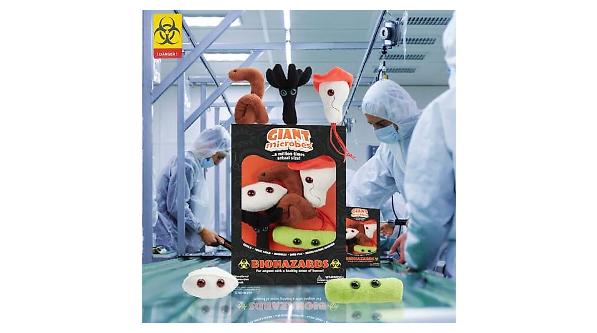 GIANTmicrobes Biohazards Plush Set - Funny Microbiology Gifts for All