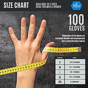 MED PRIDE Maxx Strength Nitrile Industrial Gloves, 8 Mil Thick [100 Gloves/Medium] - Diamond Texture Disposable Safety- Heavy-Duty, Tear-Resistant Mechanic Automotive Food Handling Gloves- Orange