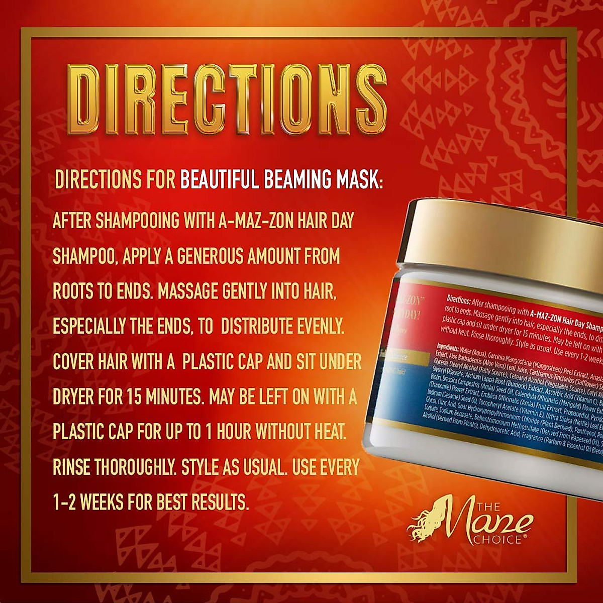 The Mane Choice A-MAZ-ZON HAIR DAY - BEAUTIFUL BEAMING MASK - Reviving Deep Conditioning Hair Mask for Dry, Thirsty Hair - Coats Hair in Biotin and Vitamins C,D,E (12 OZ)
