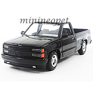 MOTORMAX 73203 1992 92 CHEVROLET 454 SS PICK UP TRUCK 1/24 DIECAST BLACK ,#G14E6GE4R-GE 4-TEW6W206666