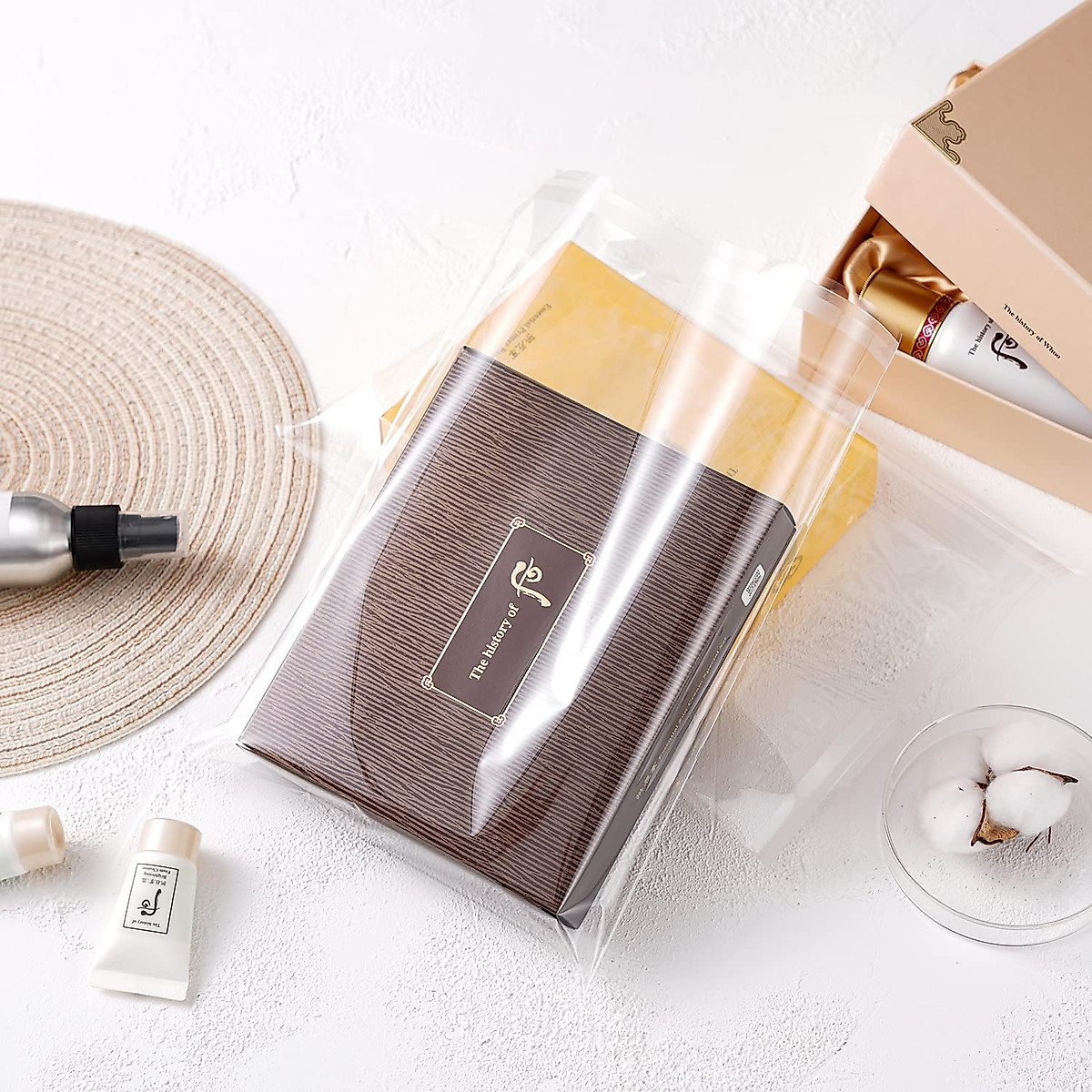 Nistar 200 Count 9x 12Inch Self Seal Clear Cello Cellophane Bags Resealable Plastic Apparel Bags Perfect for Packaging Clothing, T-Shirt, Brochure, Photo, Prints, Envelopes Pictures, Handicraft Gift