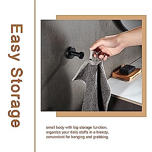 APLusee Matte Black Robe Towel Hook, Stainless Steel Modern Coat Hook, Utility Shower Towel Hanger for Bathroom Kitchen Home Storage