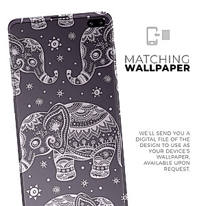 DesignSkinz Purple Sacred Elephant Pattern Protective Vinyl Decal Wrap Skin Cover Compatible with The Samsung Galaxy S20 (Screen Trim & Back Glass Skin)